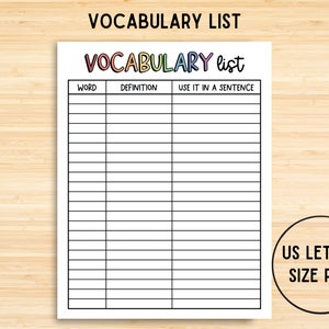 Vocabulary List, Learn Languages, Language Planner, Language Learning ...
