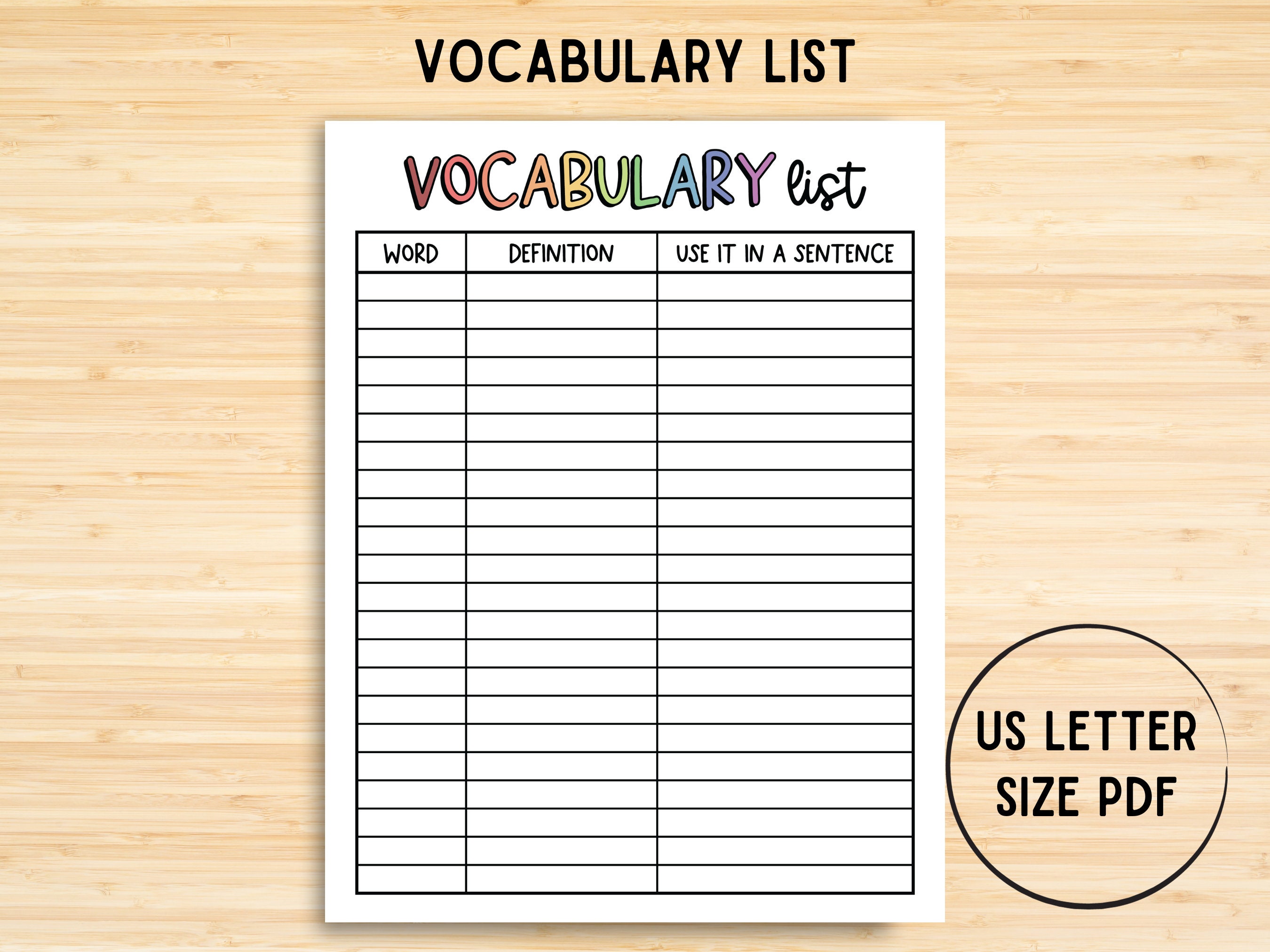 Vocabulary List, Learn Languages, Language Planner, Language Learning ...