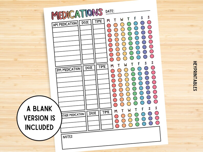 Editable Medication Schedule, Printable Easy Medicine Chart, Weekly ...