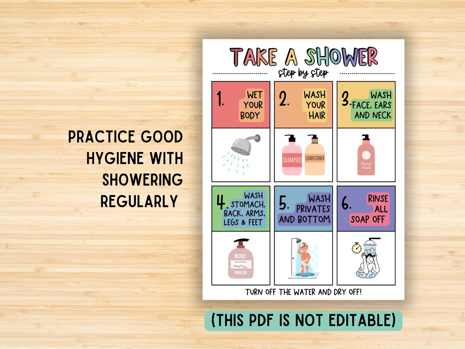 Hygiene Chart for Kids, Kids Hygiene Checklist, Personal Hygiene Poster ...