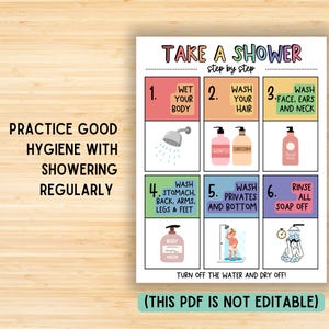 Hygiene Chart for Kids, Kids Hygiene Checklist, Personal Hygiene Poster ...