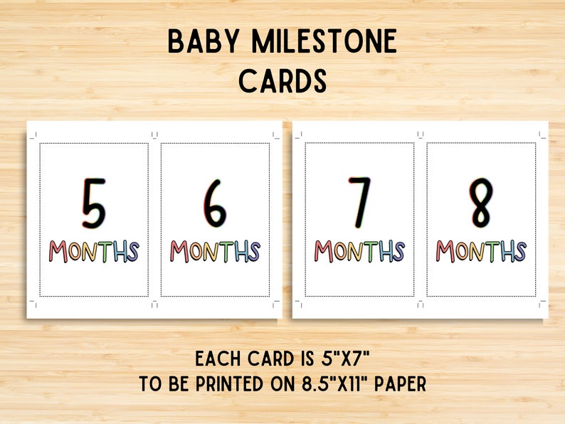 Monthly Milestone Cards Rainbow, Printable Monthly Milestone Cards ...
