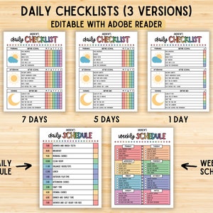 Editable Kids Chore Chart Bundle, Printable Responsibility Chart Bundle ...