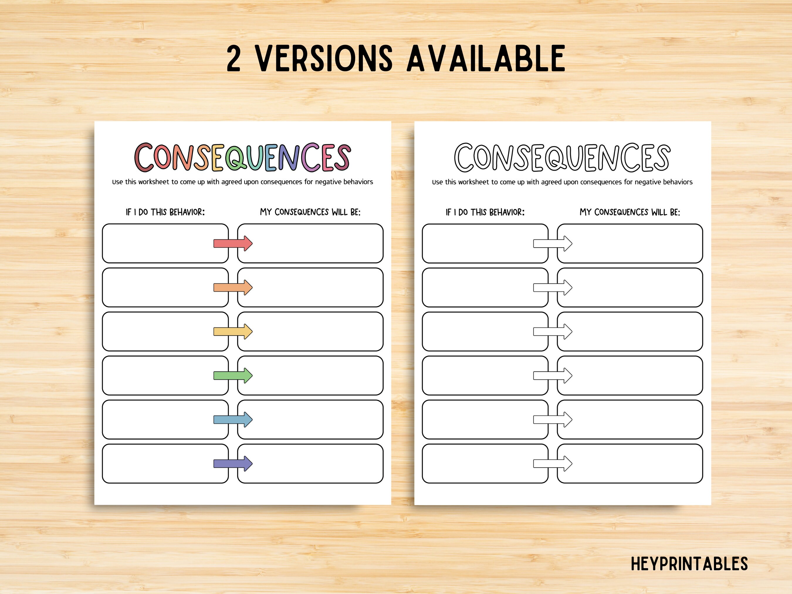 Editable Behavior Consequence Chart PDF Consequence for My - Etsy UK