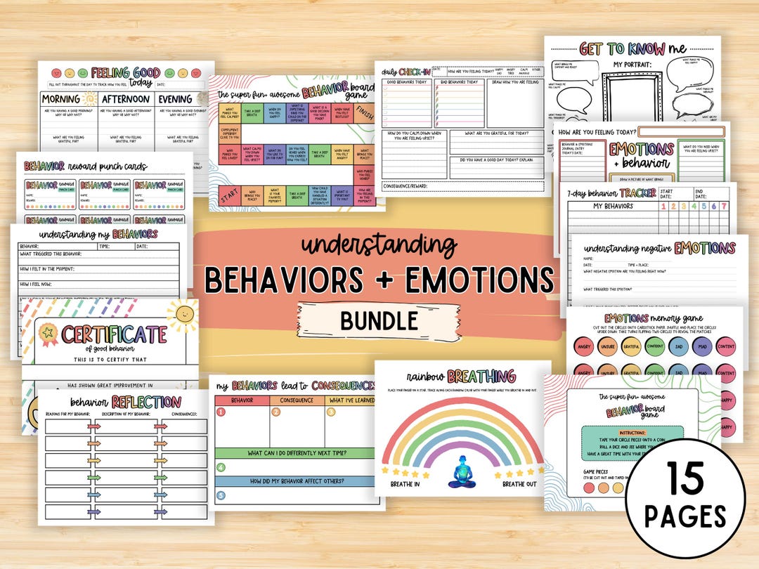 Understanding Behaviors and Emotions Bundle, Consequence Chart, Weekly ...