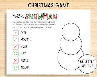 Roll A Snowman Game | Printable Christmas Game | Christmas Games for ...