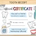 Tooth Fairy Certificate for Boys, First Lost Tooth, Tooth Fairy Receipt ...