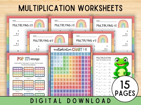 Math Worksheets Multiplication 1 12