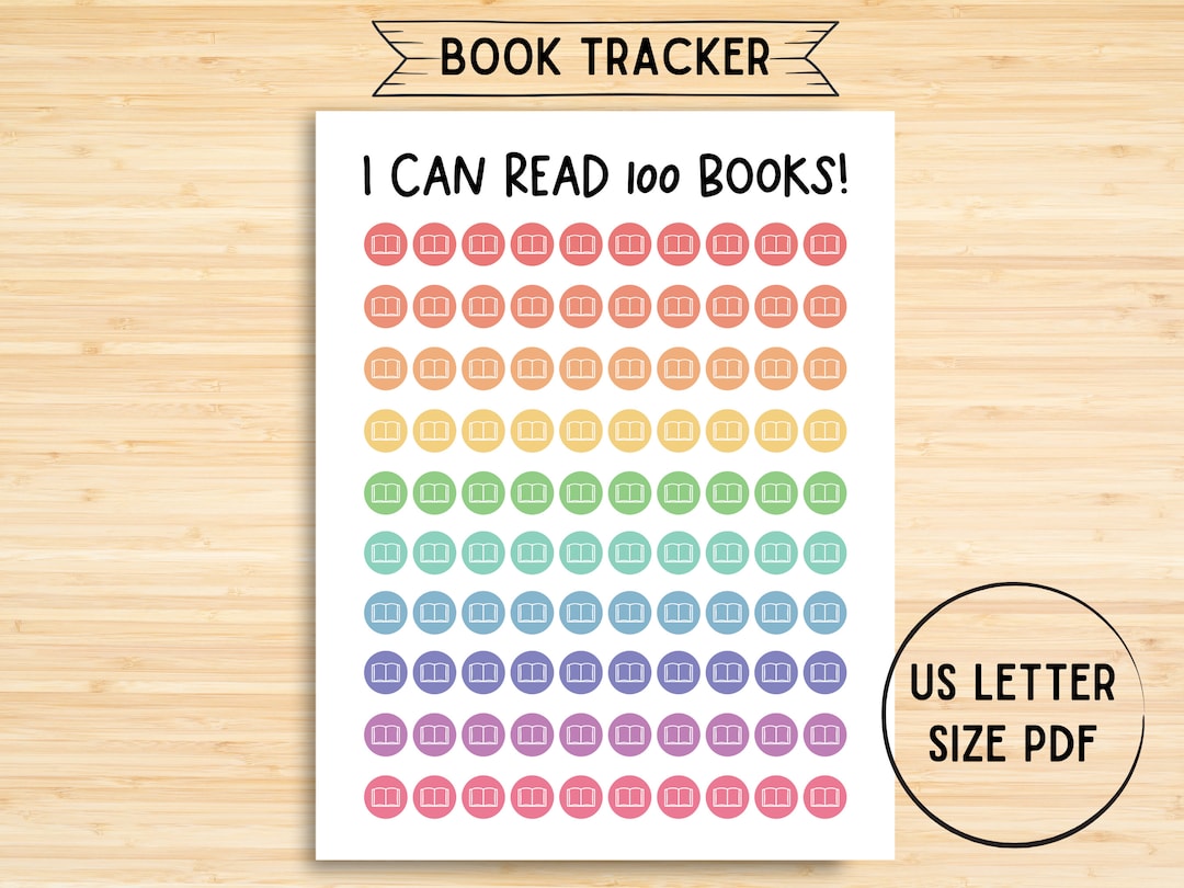 Printable Kids Book Tracker, 100 Book Challenge, Elementary School ...