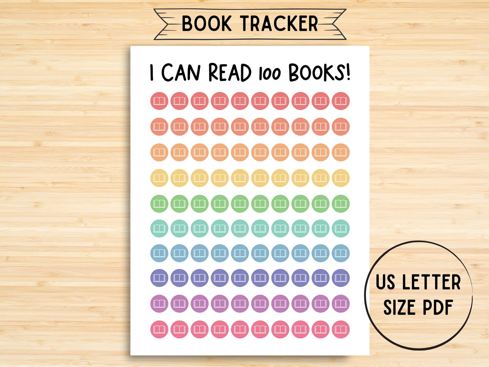 Printable Kids Book Tracker 100 Book Challenge Elementary - Etsy