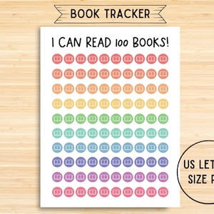 Printable Kids Book Tracker 100 Book Challenge Elementary - Etsy