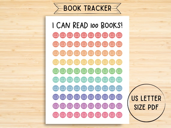 Printable Kids Book Tracker 100 Book Challenge Elementary - Etsy