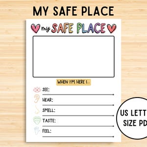 My Safe Place Printable, CBT Worksheet, Grounding Activity, Social ...