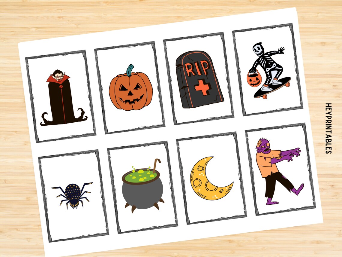 Halloween Memory Game Printable Halloween Matching Game Fall - Etsy