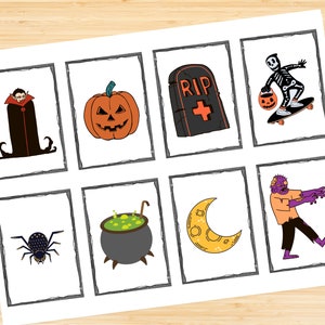 Halloween Memory Game, Printable Halloween Matching Game, Fall Game for ...