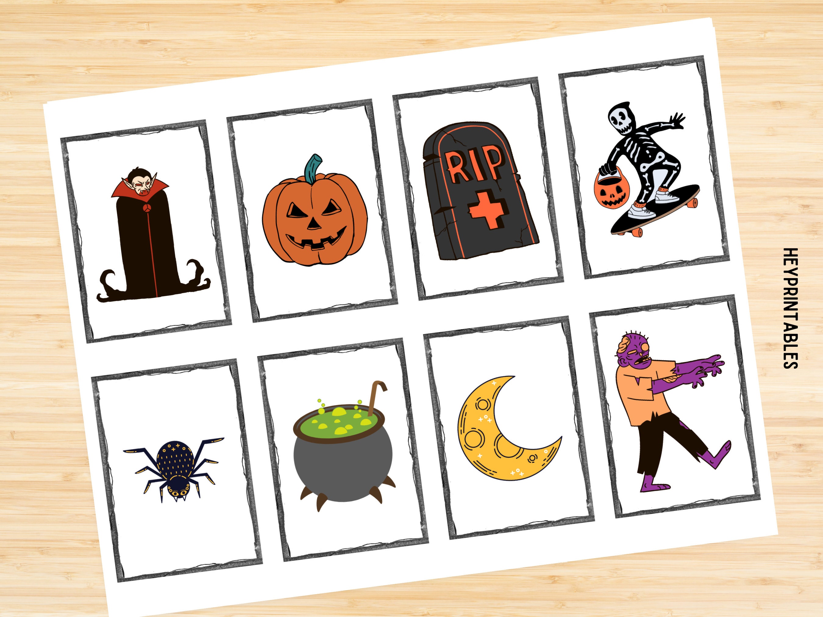 Halloween Memory Game, Printable Halloween Matching Game, Fall Game for ...