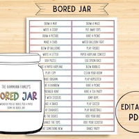 Printable "i'm Bored" Jar - 45+ Activity Ideas for Kids - Etsy