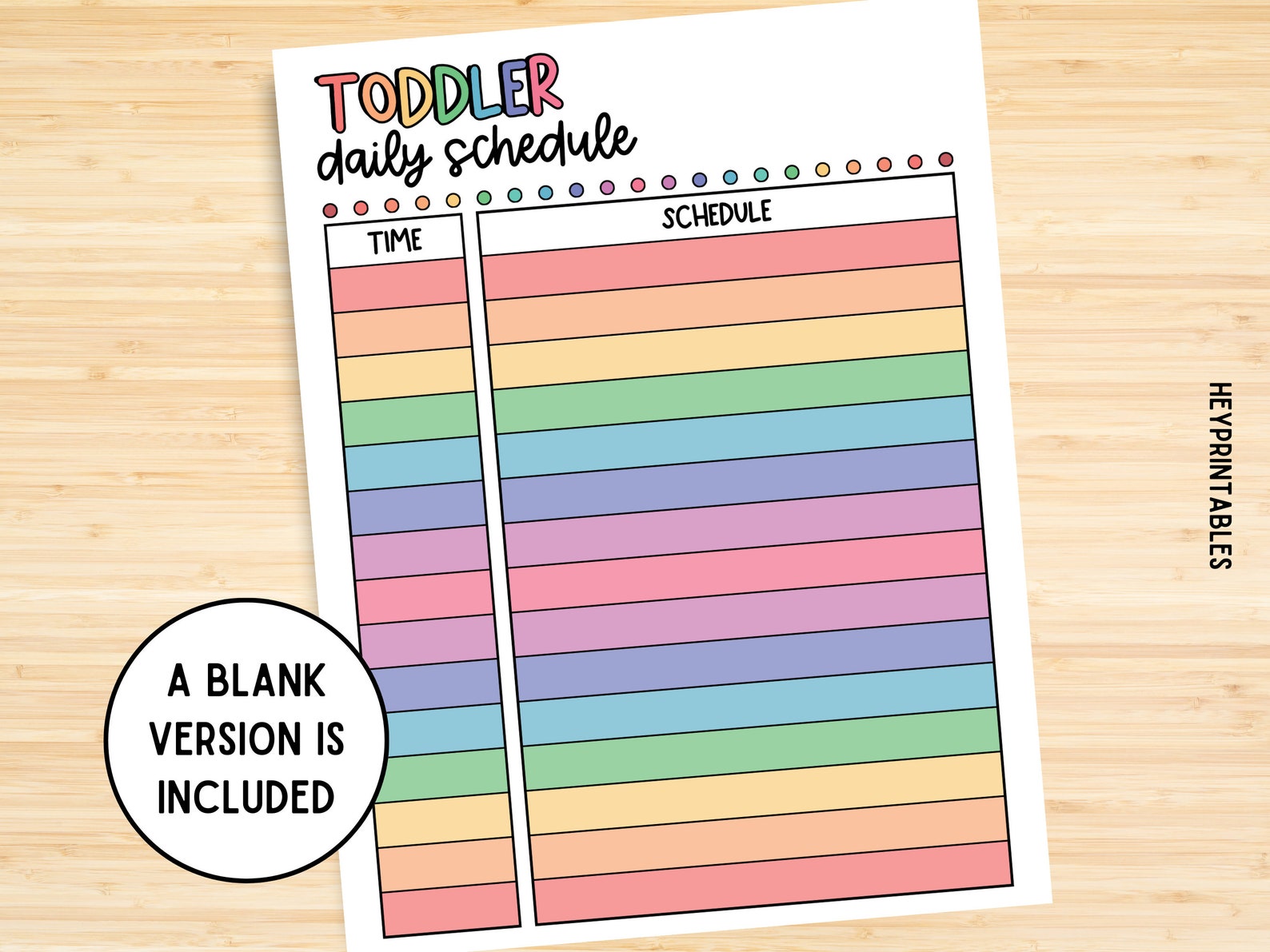 Daycare Daily Schedule for Toddlers, Printable Child Care, Kids Daily ...