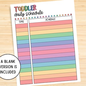 Daycare Daily Schedule for Toddlers, Printable Child Care, Kids Daily ...