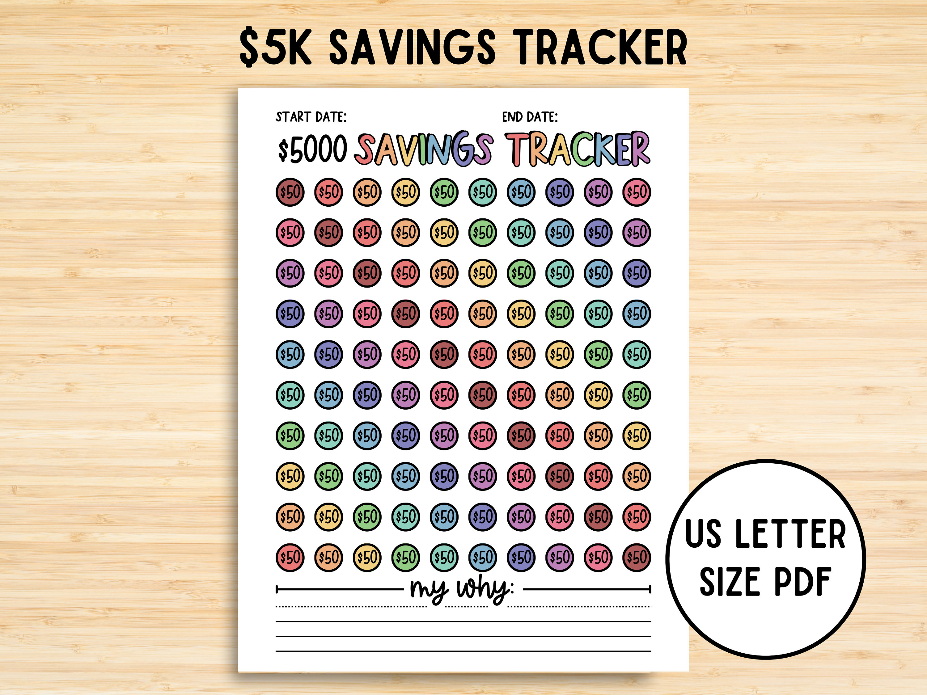 5k Savings Tracker, Savings Goal, Home Savings, Finance Goal, Savings ...