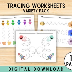 Tracing Practice, Pre-writing Worksheets, Line Tracing, Toddler ...