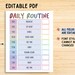 Daily Routine, Printable Daily Routine, Responsibility Chart, Chore ...