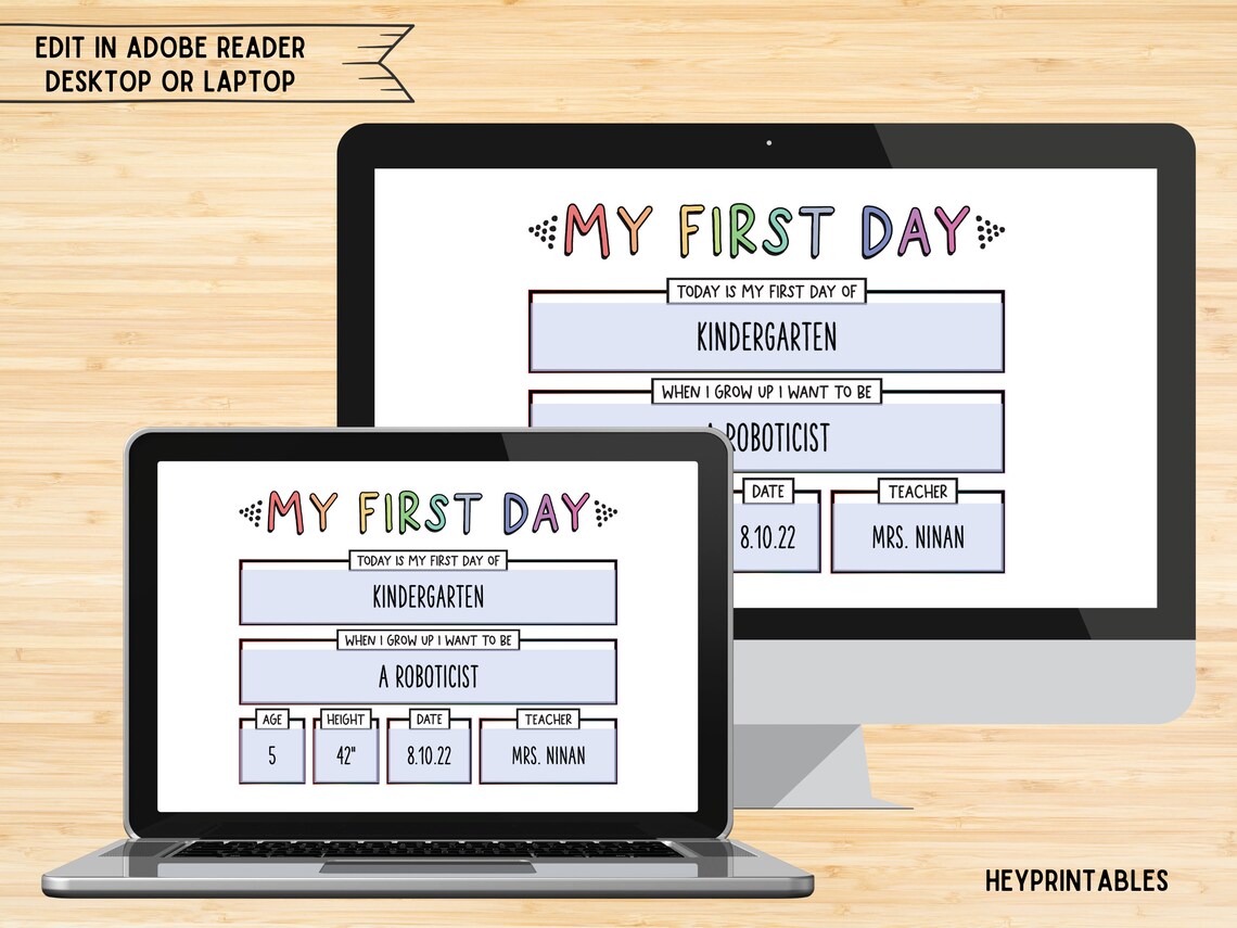 Editable First Day of School Sign Board, 1st Day Chalkboard, Back to ...