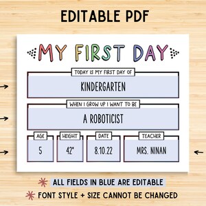 Editable First Day of School Sign Board, 1st Day Chalkboard, Back to ...