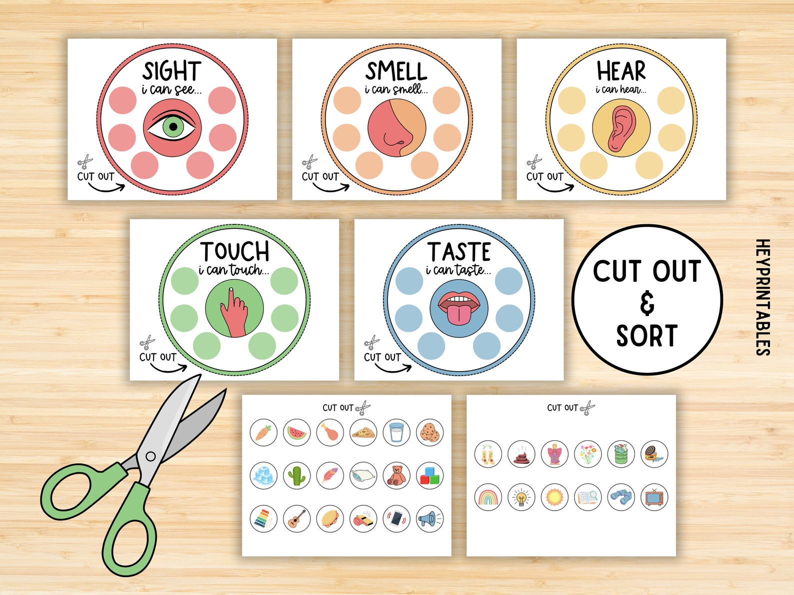 Five Senses Sorting Activity, Preschool, Kindergarten, 5 Senses ...