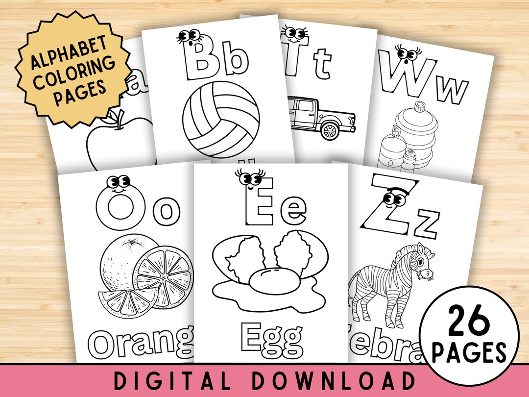 26 Printable Alphabet Coloring Pages Worksheets for Kids, Preschool ...
