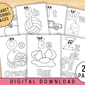 26 Printable Alphabet Coloring Pages Worksheets for Kids, Preschool ...