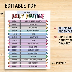 Kids Daily Schedule, Homeschool Daily Routine, Kids Daily Routine ...