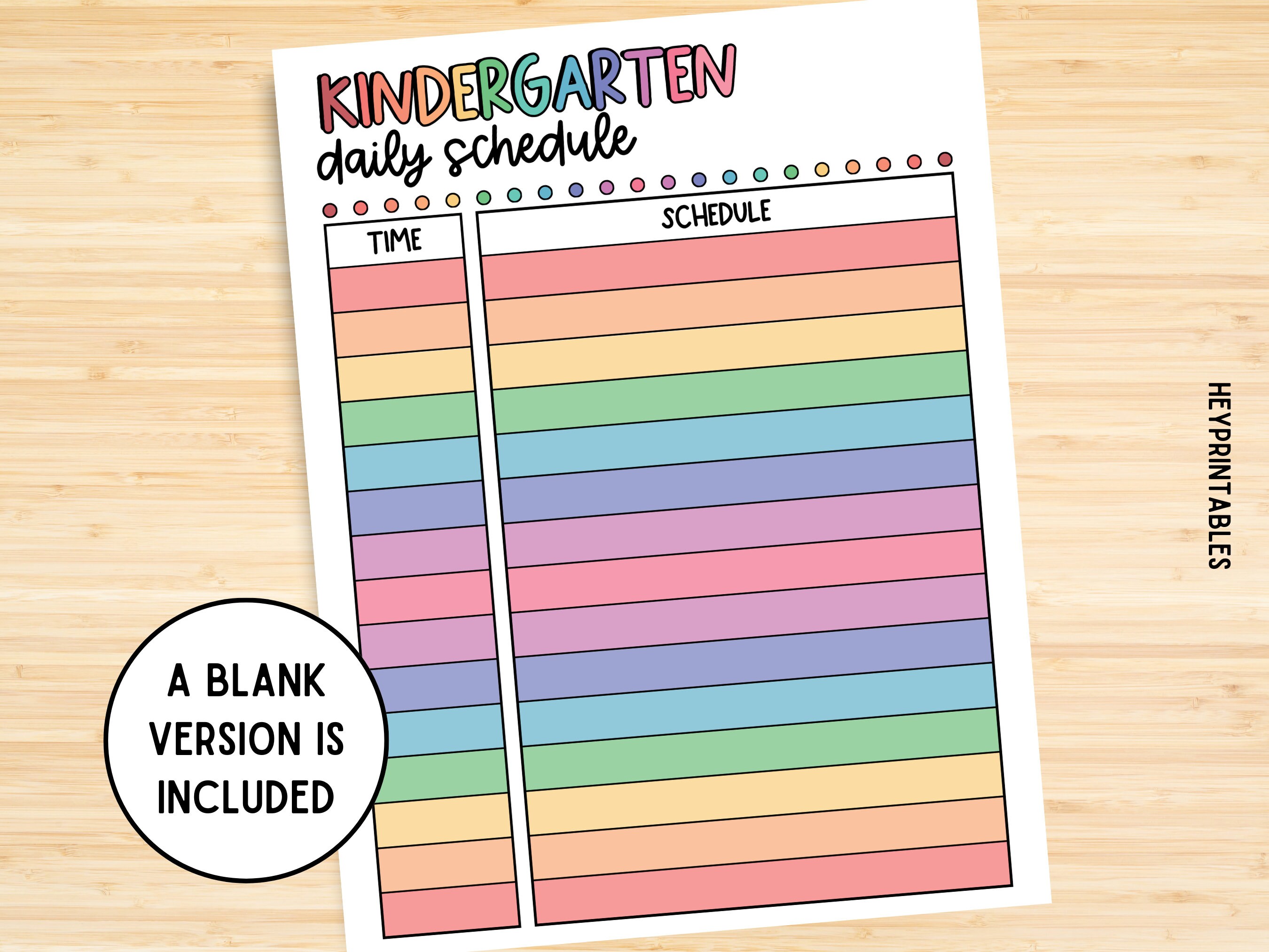 Daycare Daily Schedule, Kindergarten, Kids Daily Schedule Template ...