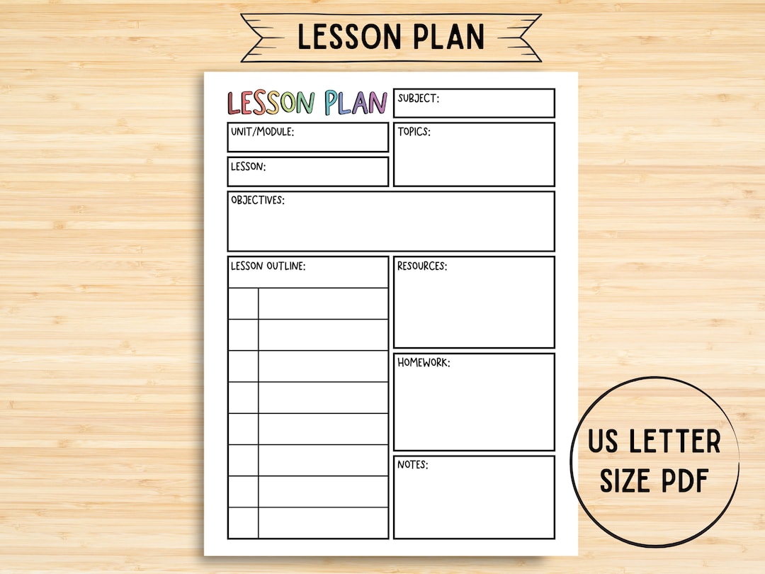Daily Lesson Planner, Printable Lesson Plan, Digital Lesson Plan ...