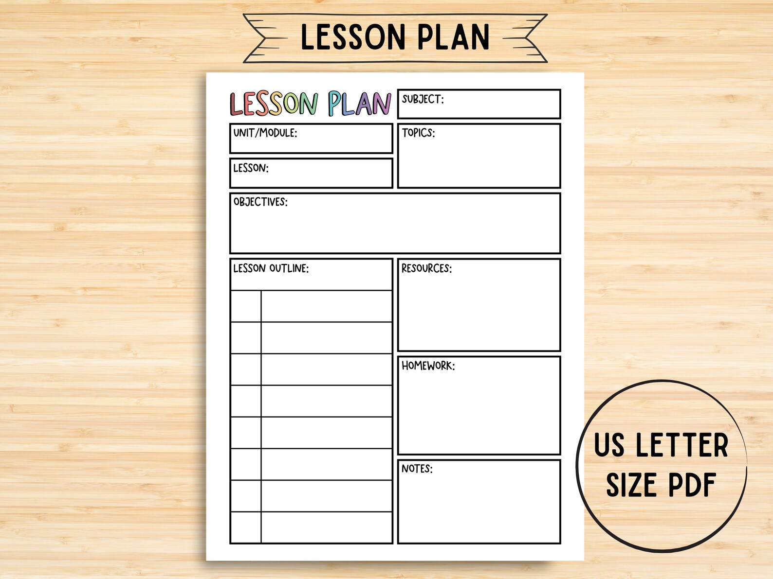 Daily Lesson Planner Printable Lesson Plan Digital Lesson - Etsy
