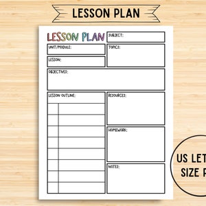 Daily Lesson Planner Printable Lesson Plan Digital Lesson - Etsy