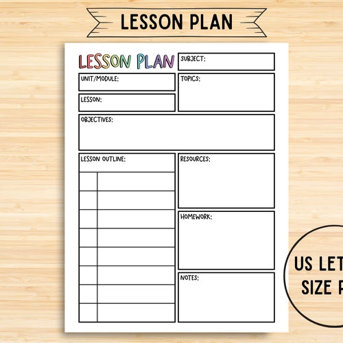 Daily Lesson Planner Printable Lesson Plan Digital Lesson - Etsy