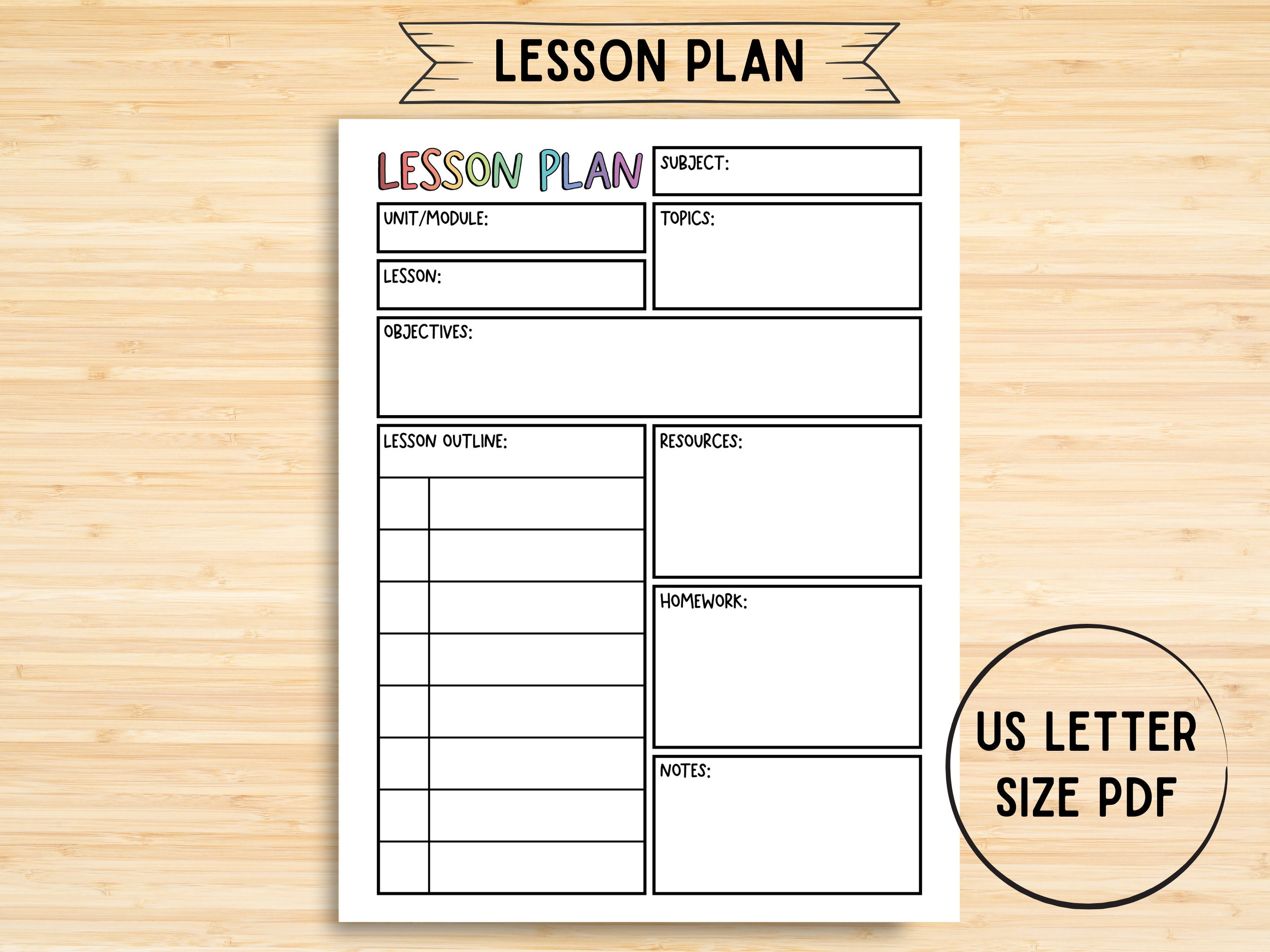 Daily Lesson Planner Printable Lesson Plan Digital Lesson - Etsy