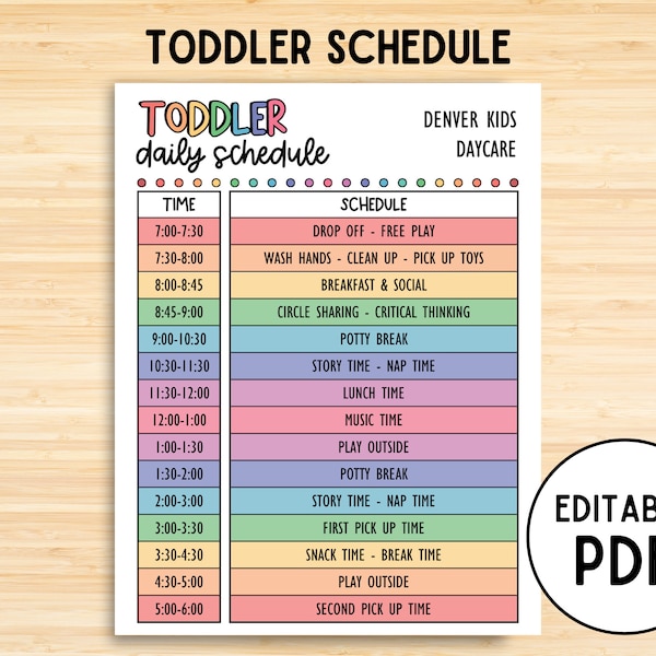 Toddler Schedule Printable - Etsy