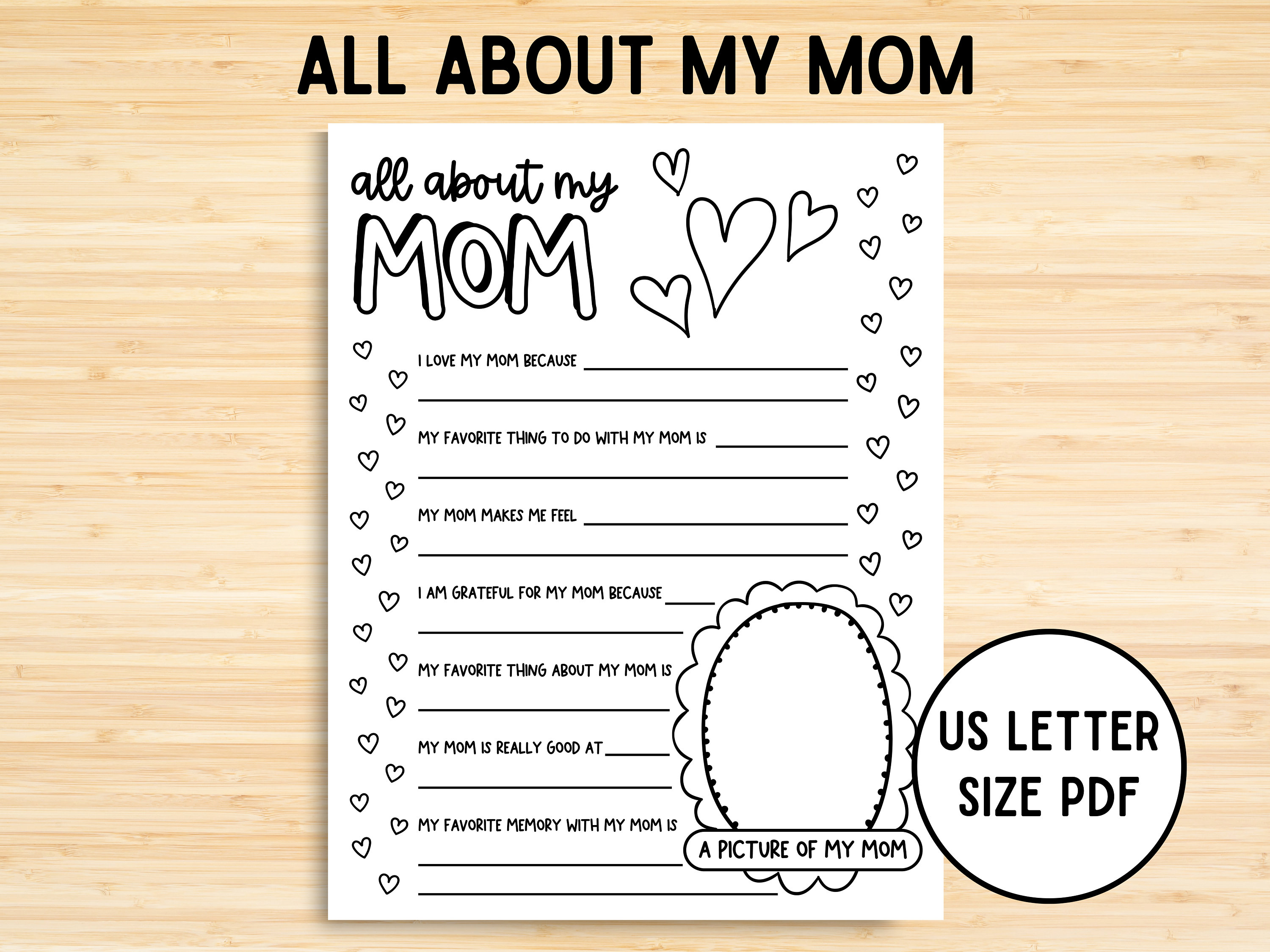 All About My Mom Printable