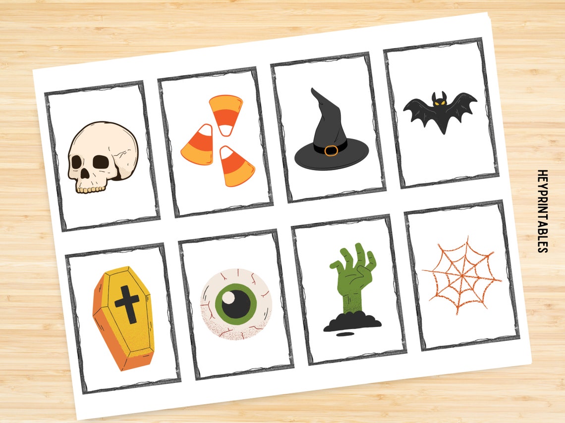 Halloween Memory Game Printable Halloween Matching Game Fall - Etsy