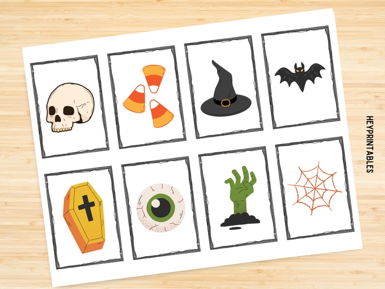 Halloween Memory Game Printable Halloween Matching Game Fall - Etsy