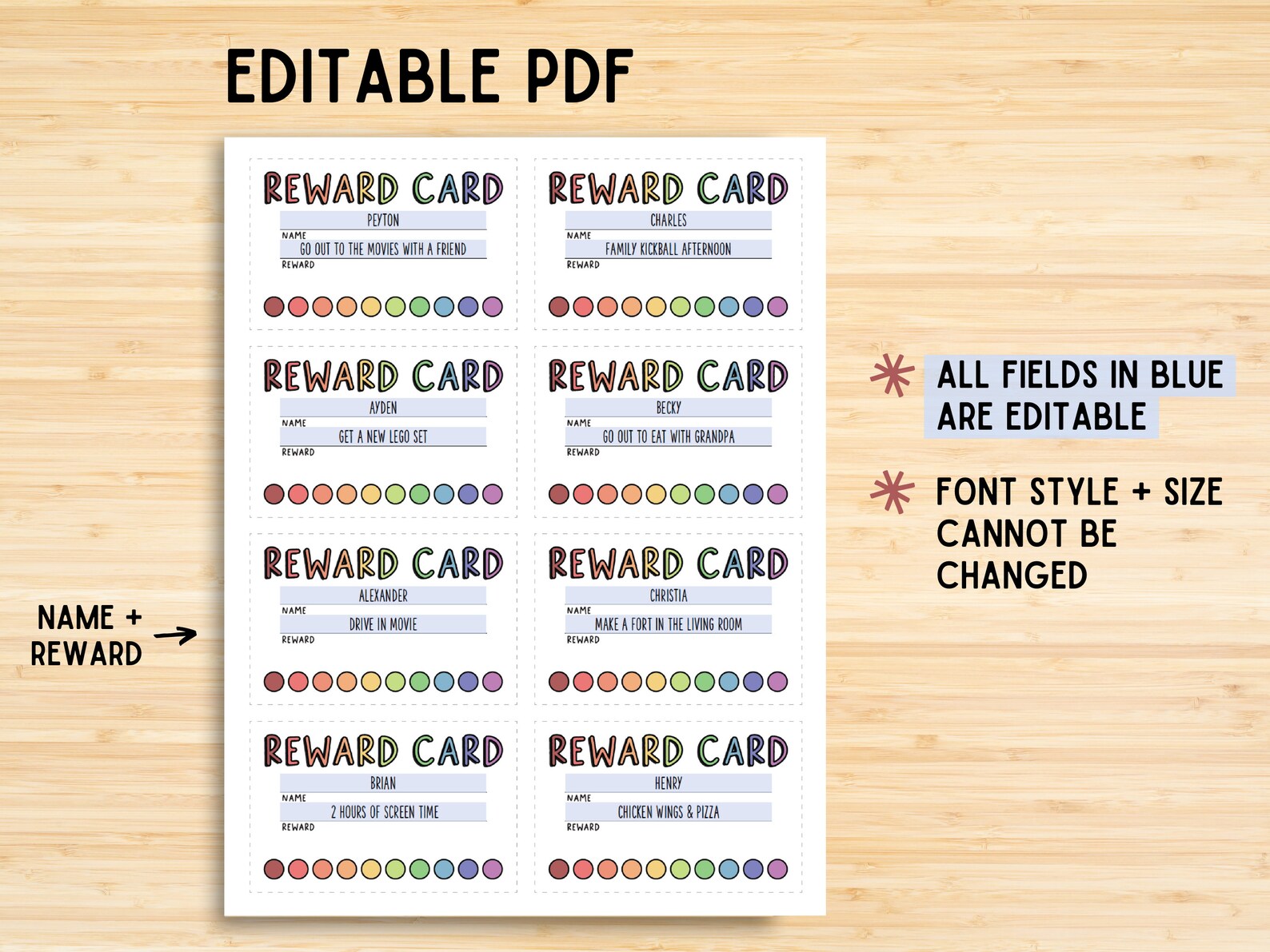 Punch Cards, Kids Loyalty Reward Card for Parents or Teachers, Chore ...
