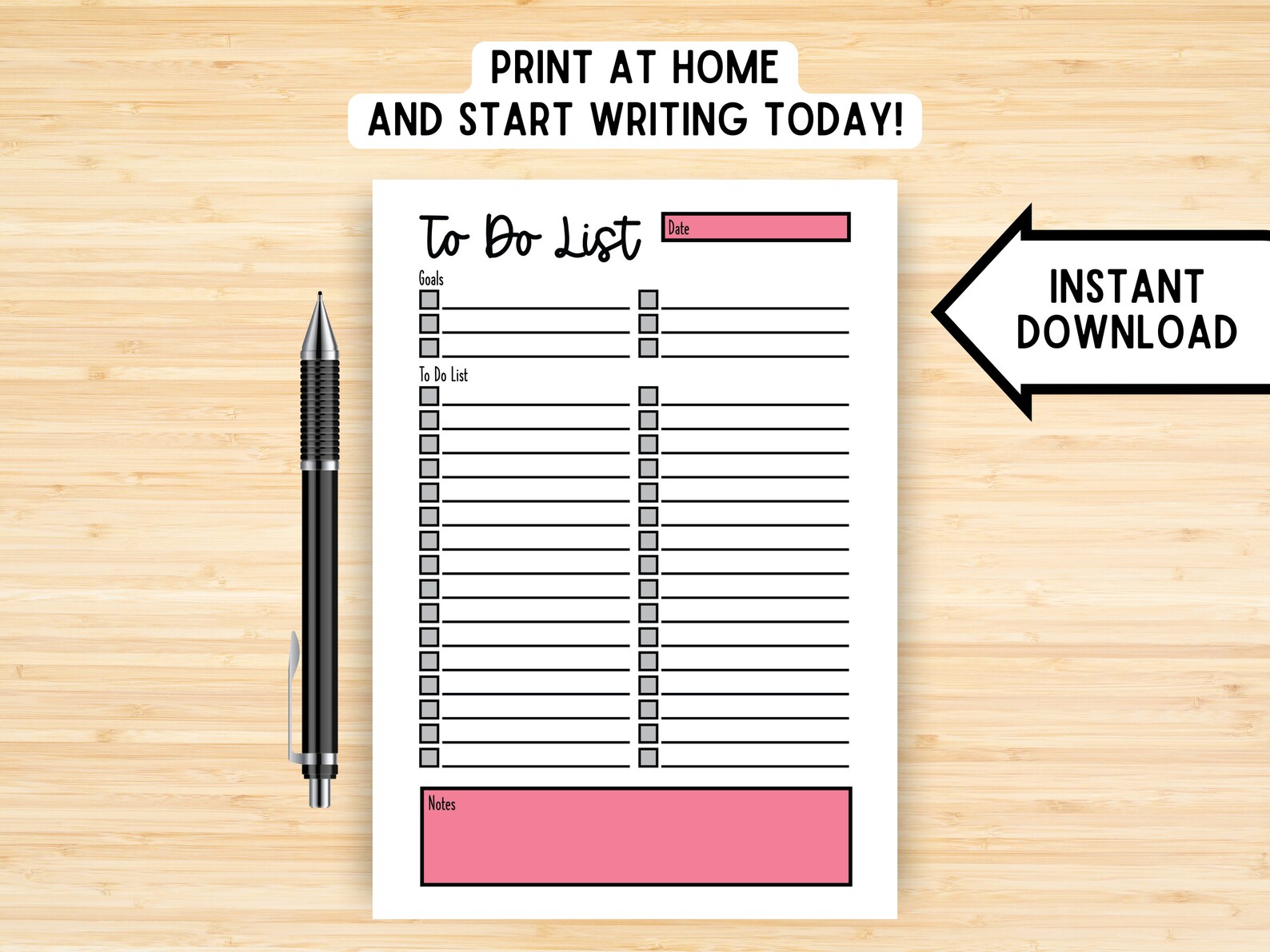 To Do List Printable, Daily to Do List Planner Page, Productivity ...
