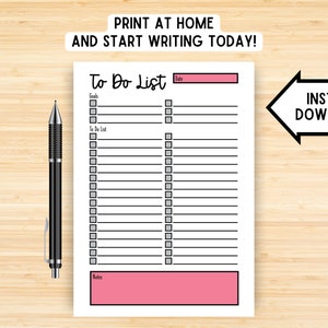 To Do List Printable, Daily to Do List Planner Page, Productivity ...