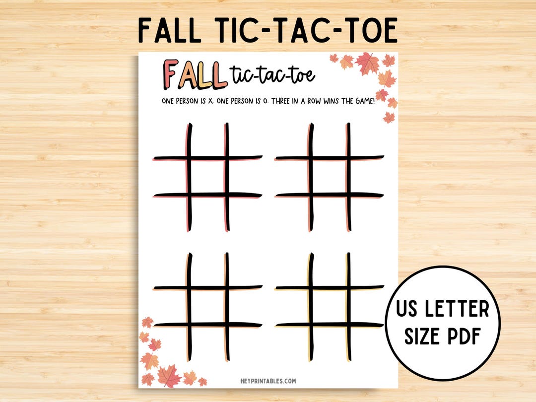 Fall Tic Tac Toe, Fall Tic Tac Toe Printable, Autumn Tic Tac Toe, Tic ...