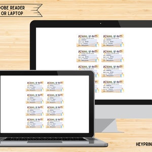 Printable Summer Contact Card, Editable, End of School Cards for Kids ...