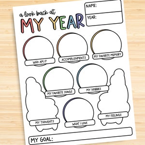 Printable Time Capsule for Kids, Kid’s New Year, 2023 Year in Review ...
