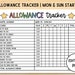 Allowance Tracker, Weekly Allowance Chore Chart, Editable Allowance ...