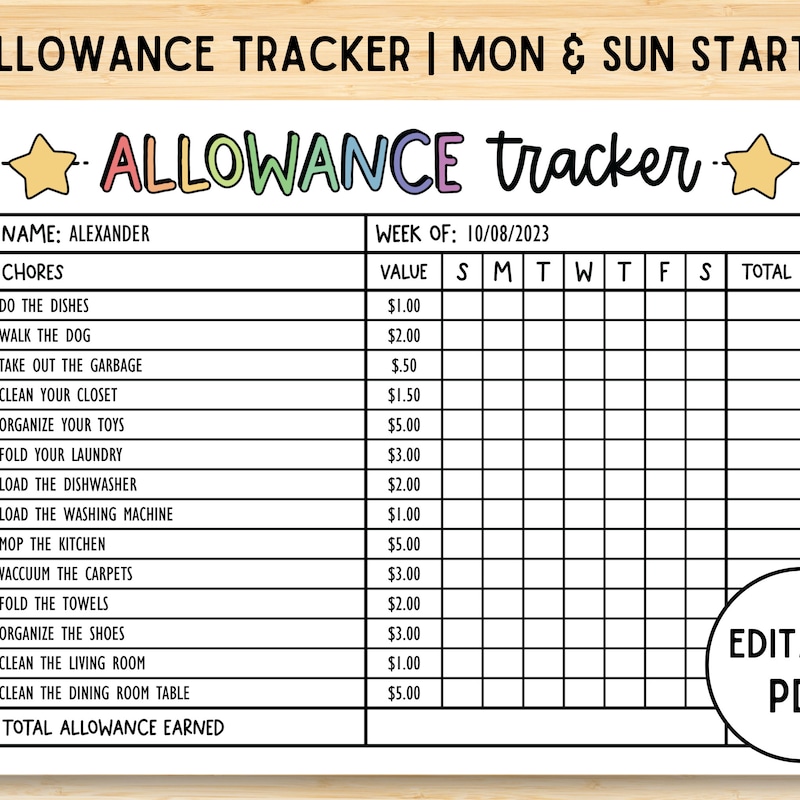 Chore Chart for Kids Earn - Etsy